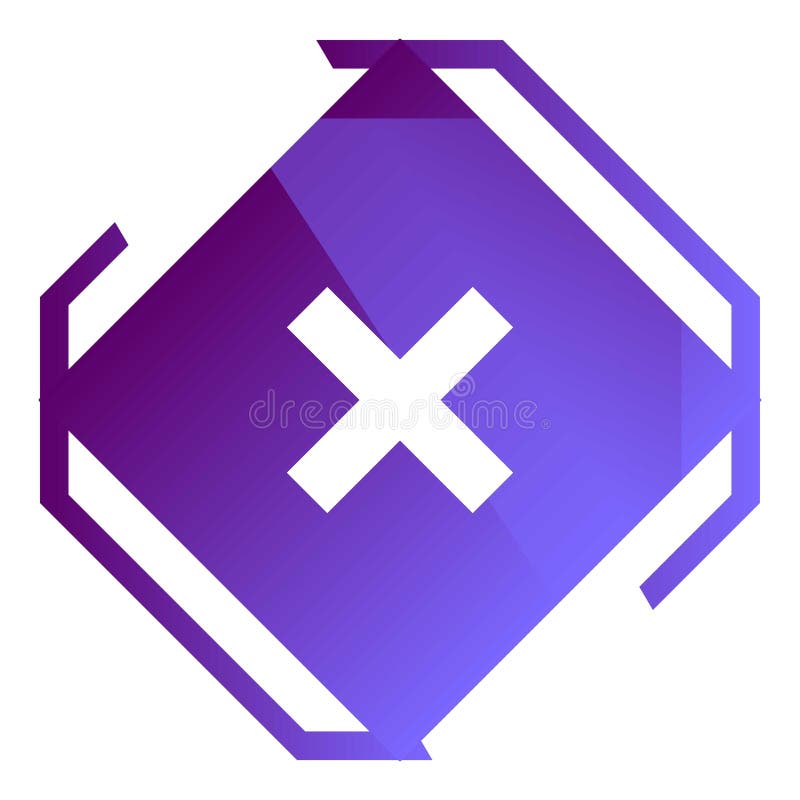 White Cross Mark Symbol Appearing on Purple Gradient Banner Stock ...