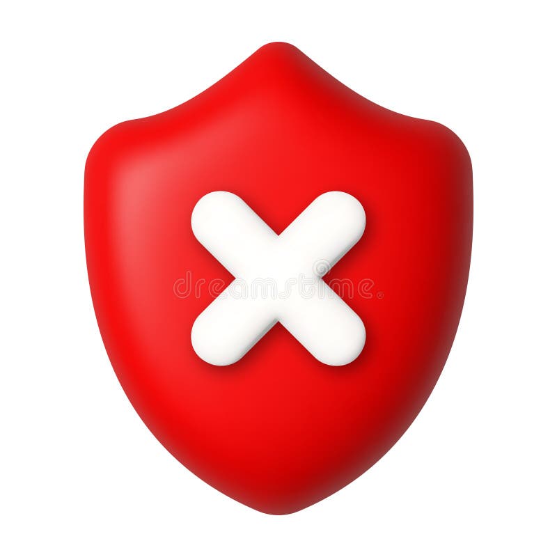 Red Cancel Cross Mark Icon on Round White Button. 3d Realistic Design ...