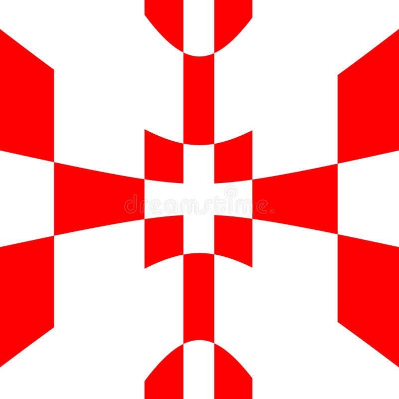 White Cross and Red Squares Concave Patterns Stock Illustration ...