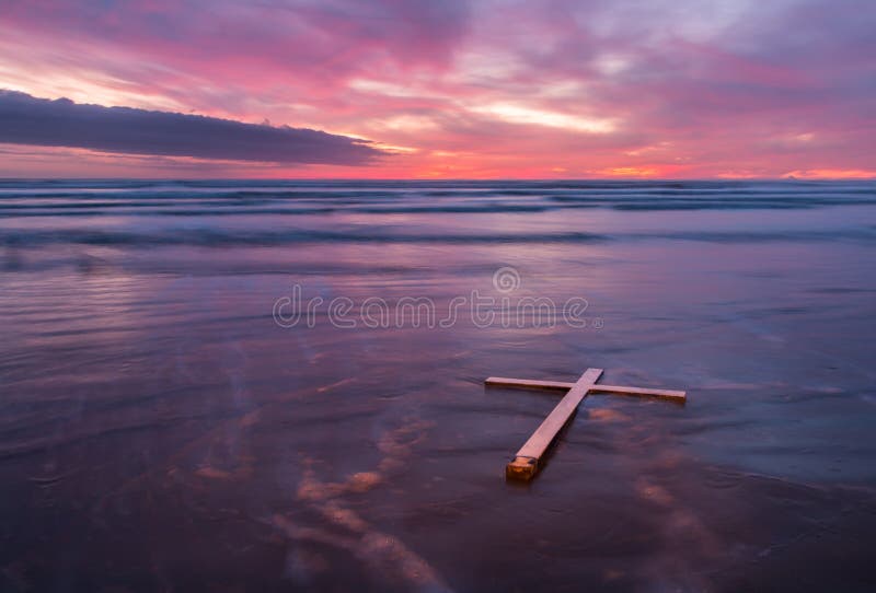 White Cross Waves stock image. Image of jesus, beach - 57304289