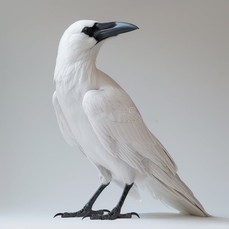 White Crow in Profile Against a Soft Gradient Background Stock ...