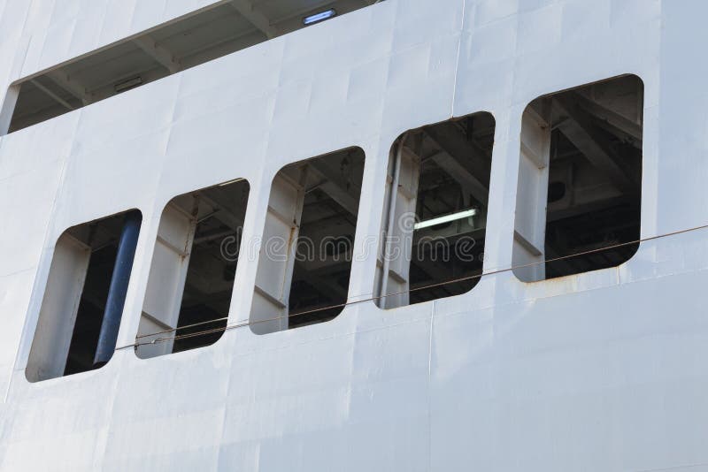 White Cruise Windows View from Port Stock Image - Image of perspective ...