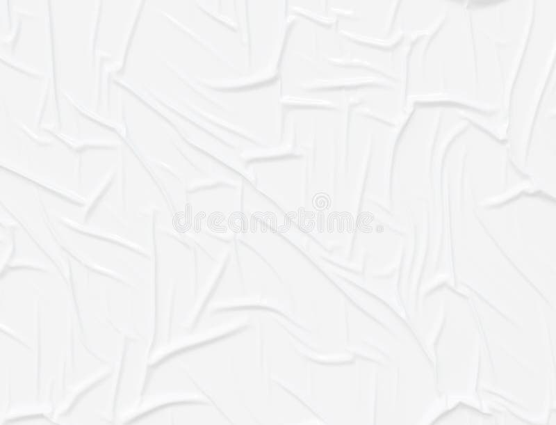 The White Crumpled Glued Poster Texture. Mockup of Crumpled Fabric or ...