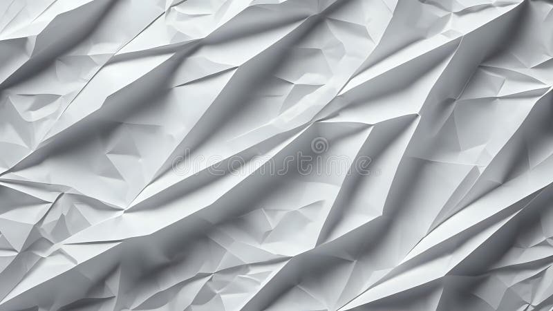 White Crumpled Paper Background with Visible Creases and a Soft ...