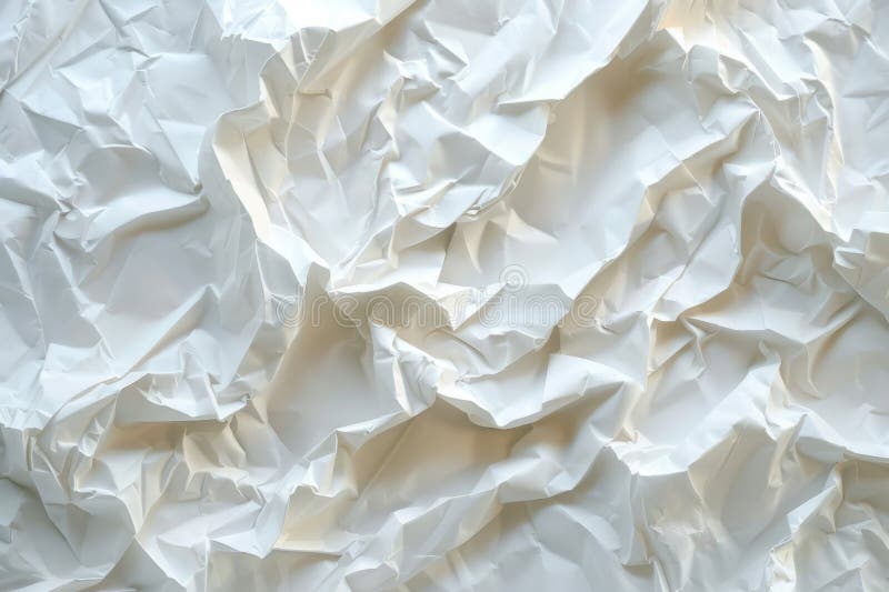 White Crumpled Paper is Creating an Uneven Rough Surface Stock ...