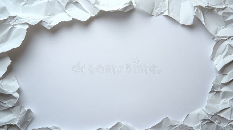 White Crumpled Paper Frame on Gray Textured Background Stock ...