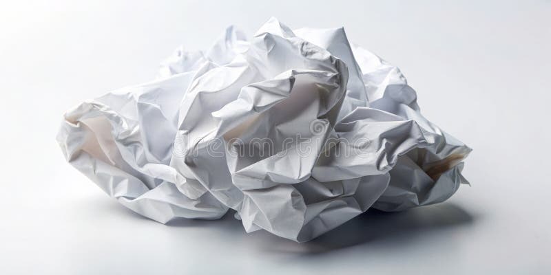 White Crumpled Paper - a Minimalist Abstract of Texture and Form Stock ...