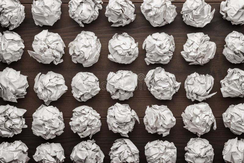 White Crumpled Paper in Order on the Table Stock Image - Image of start ...