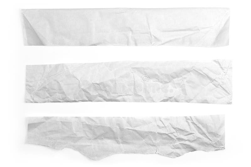 White Crumpled Paper Strip Isolated on White Background Stock Image ...