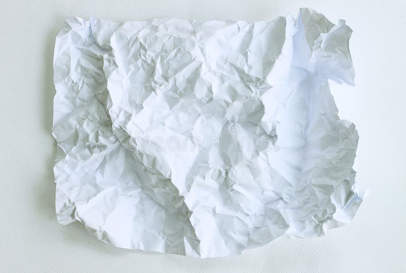 White Crumpled Paper Texture Stock Photo - Image of manuscript, copy ...
