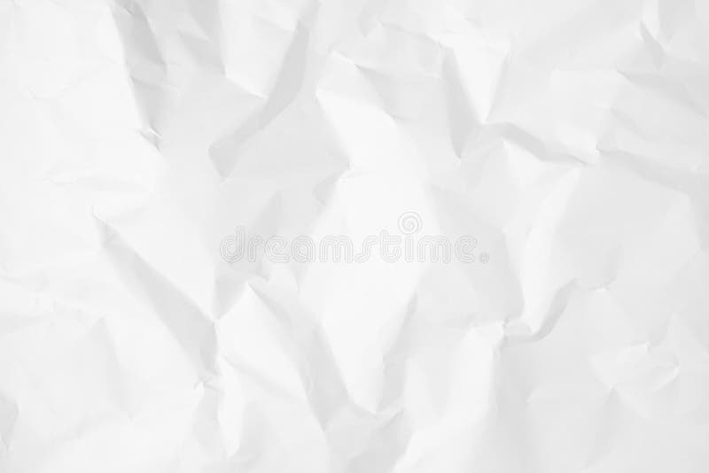 White Crumpled Paper Texture Background. Clean White Paper. Top View ...