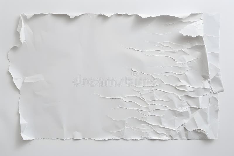 White Crumpled Paper Texture with Ripped Edge Stock Illustration ...