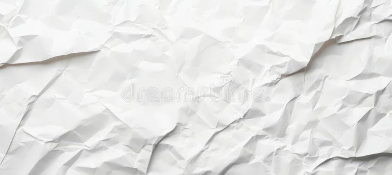 White Crumpled Paper Wrapping Sheet. Empty Crumpled Design Background ...