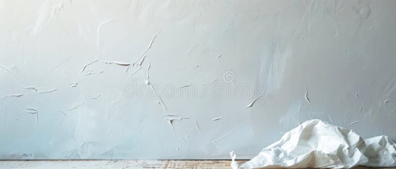 White Crumpled Paper on a Light Blue Wall Stock Photo - Image of ...