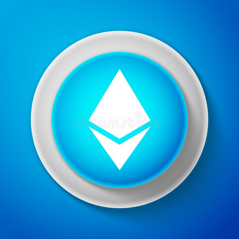 White Cryptocurrency Coin Ethereum ETH Icon Isolated on Blue Background ... White Cryptocurrency Coin Ethereum ETH Icon Isolated on Blue Background ...