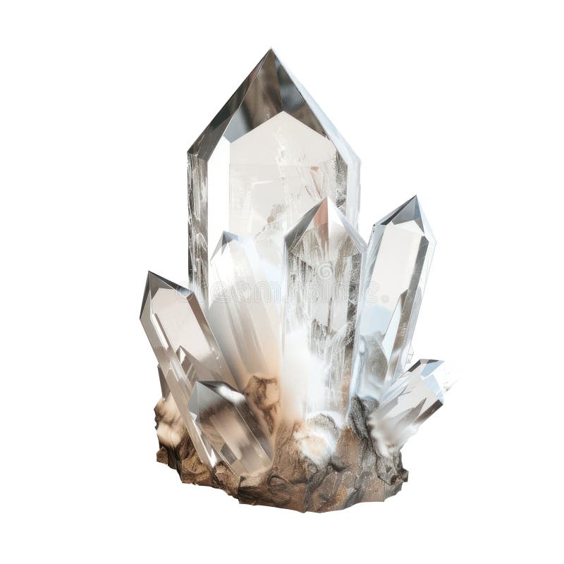White Crystal 3d Rendering Side View Isolate Stock Illustration ...