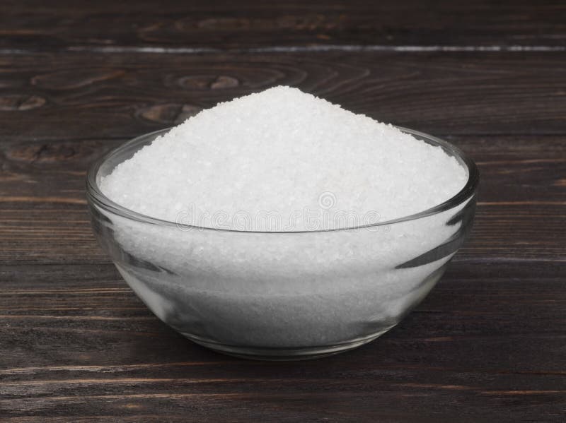 The White Crystals of Salt in a Glass Bowl Stock Image - Image of copy ...