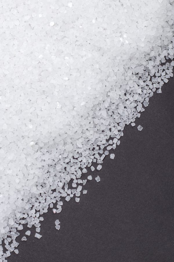 White Crystals Sea Salt on Darck Background Stock Photo - Image of ...