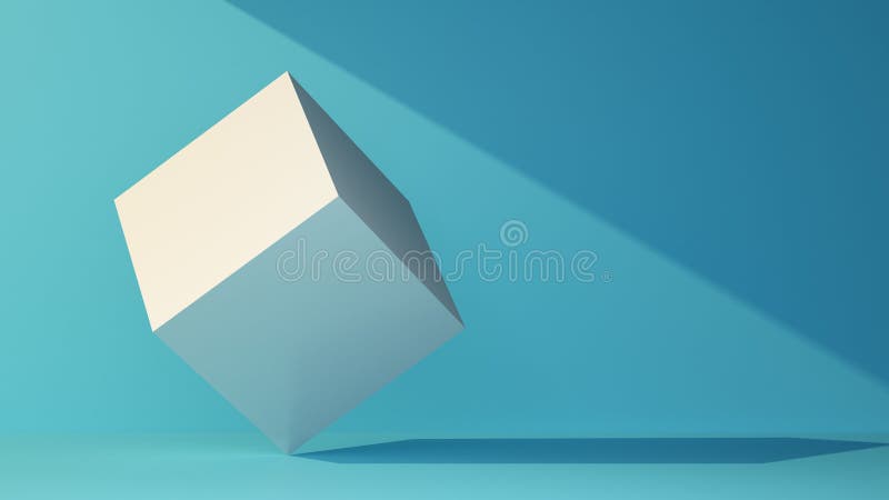 White Cube Balancing on the Corner Stock Illustration - Illustration of ...