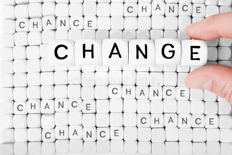 Cube Blocks with Chance and Change Concept Stock Photo - Image of ...