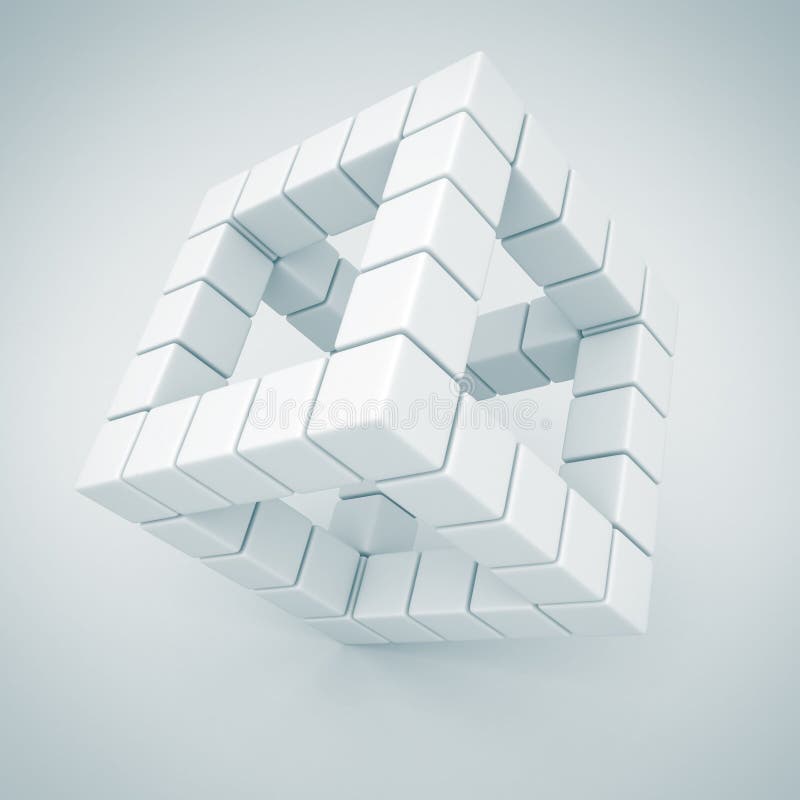 White Cube Blocks Construction Business Icon Stock Illustration ...