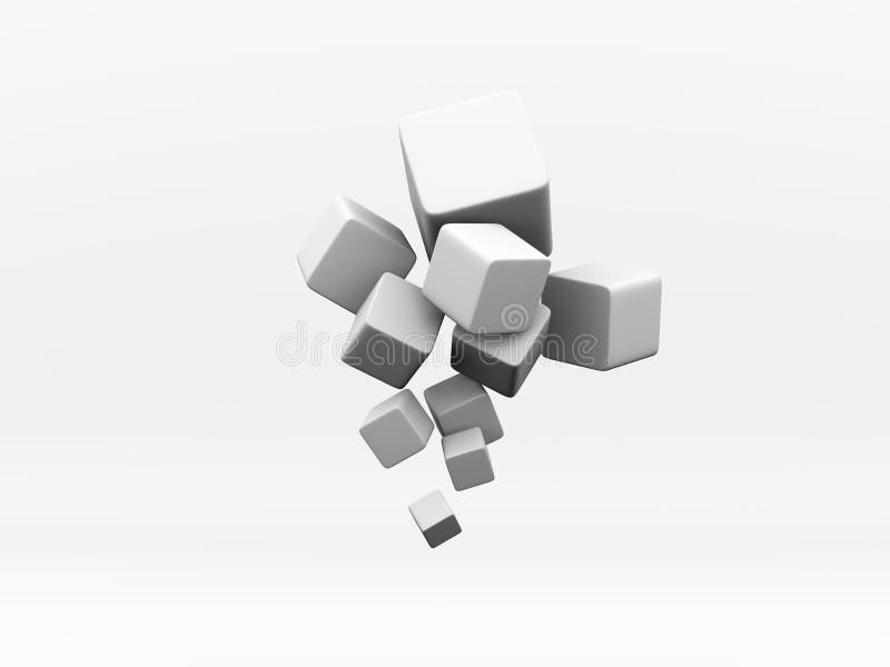 Cubes Explosion stock illustration. Illustration of white - 15856761