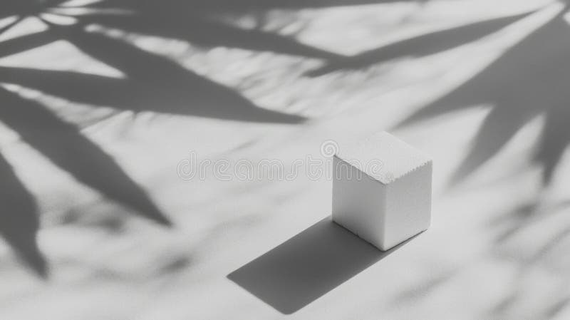 A White Cube Casts a Shadow on a White Surface. Stock Photo - Image of ...