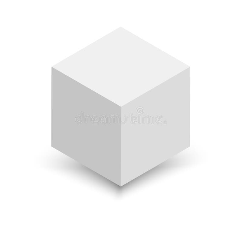 White Cube. 3D Abstract Box with Shadow. Geometric Paper Square Empty ...