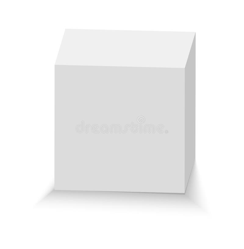White Cube. 3D Abstract Box with Shadow. Geometric Paper Square Empty ...