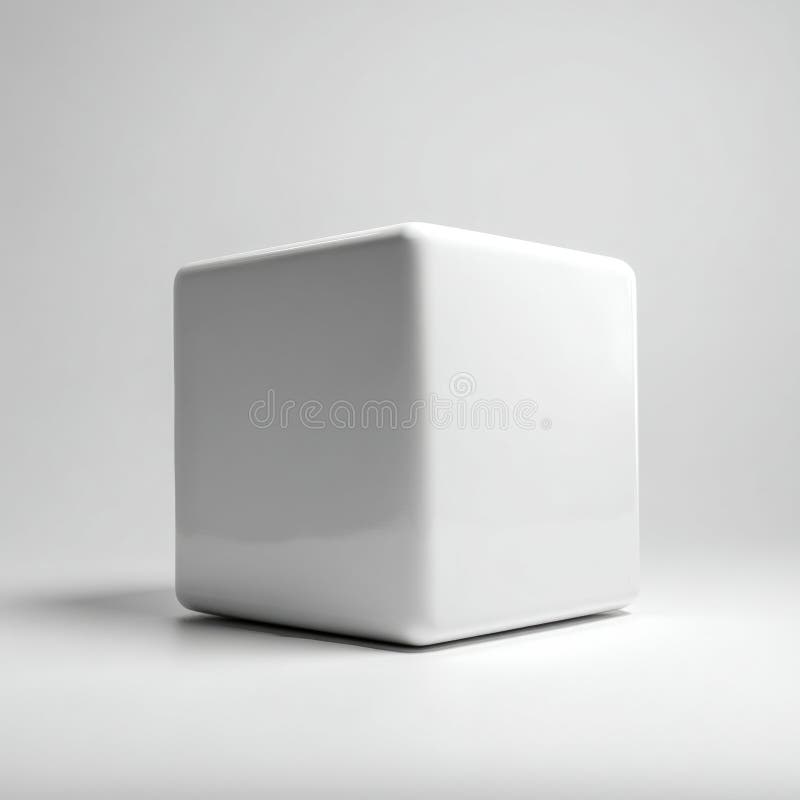 White Cube 3D Render stock illustration. Illustration of shot - 376080764