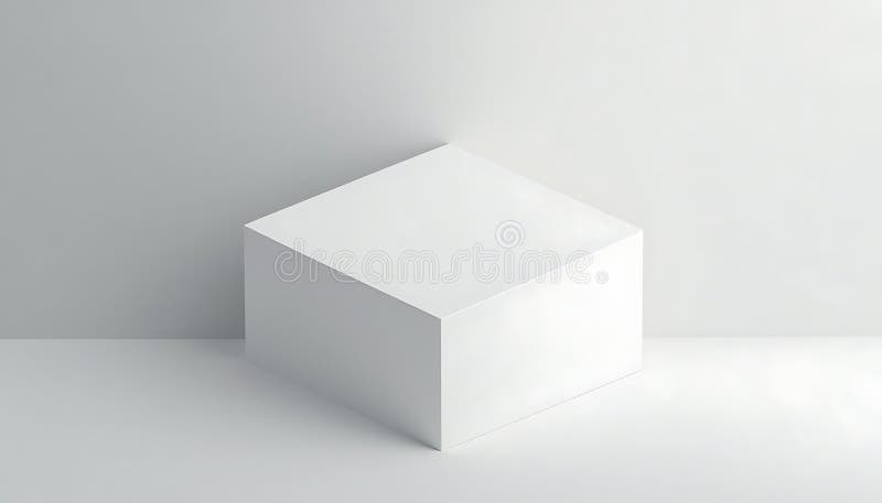 White Cube in Empty Space Modern Minimalist Background Design Template ...