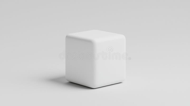 A White Cube on a Gray Background. Stock Illustration - Illustration of ...