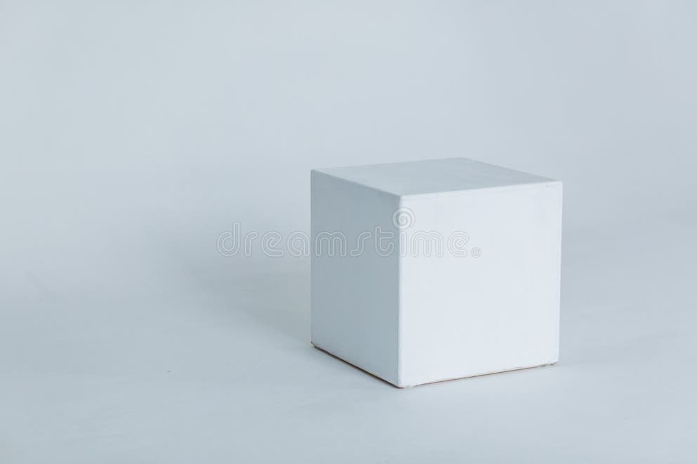 White Cube on a Light Background Stock Image - Image of display, gray: 283841033