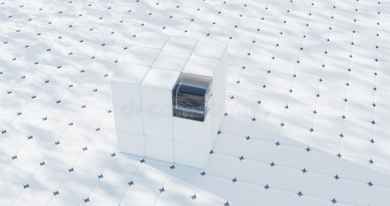 A White Cube Made of Smaller Cubes with a Black One in the Corner Stock ...