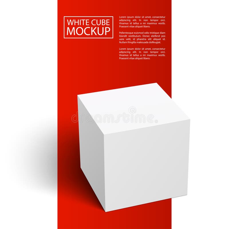 White cube mockup1-01 stock vector. Illustration of design - 80533400