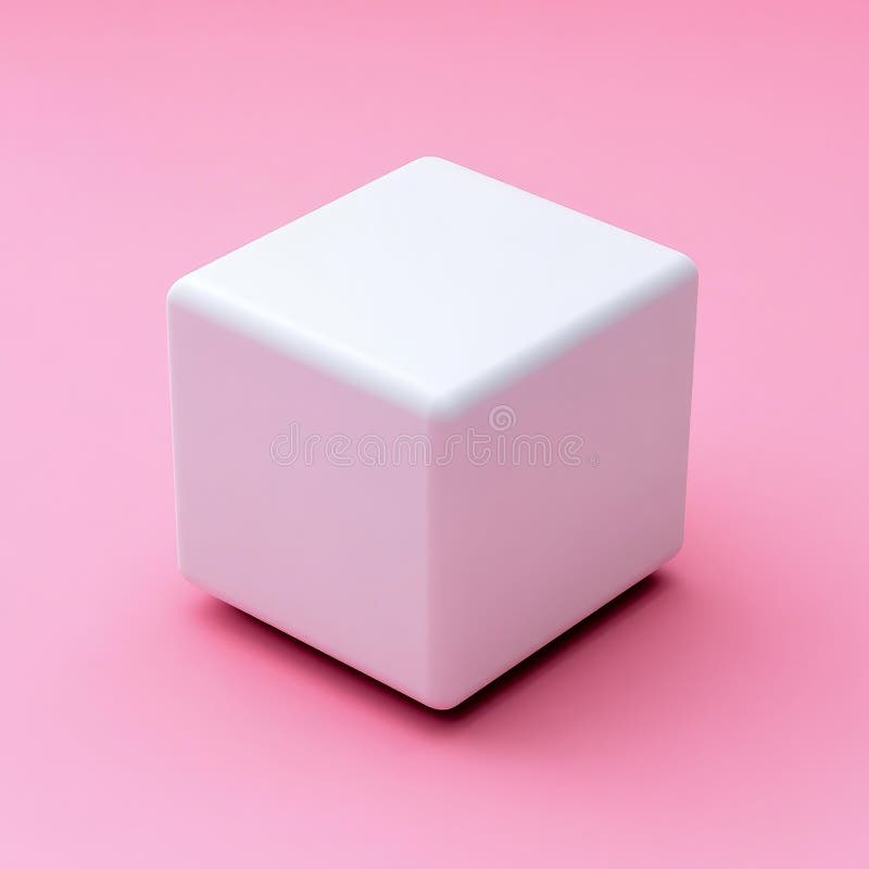 White Cube on Pink Background. 3d Isometric Vector Illustration Stock ...