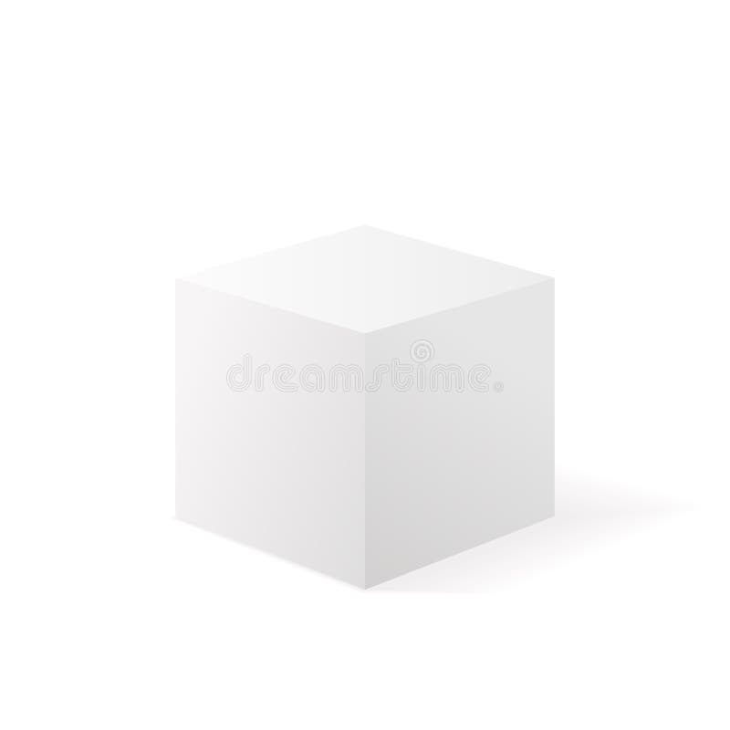 White cube with shadow stock vector. Illustration of cardboard - 88552528