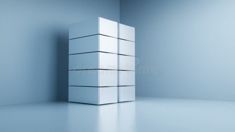 A White Cube-shaped Storage Unit with a Slightly Curved Top Stands in a ...