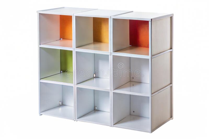 White Cube Shelving Unit stock illustration. Illustration of modular ...
