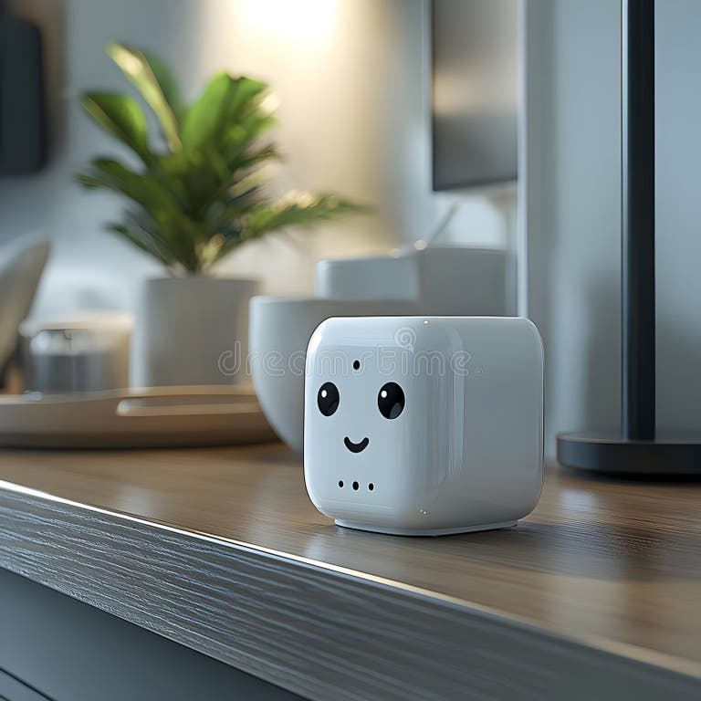 White Cube with Smiling Face Illustration Stock Illustration ...