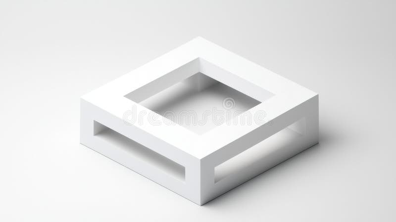 A White Cube with a Square Hole in the Middle. Stock Photo - Image of ...