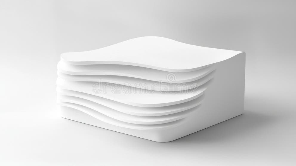 A White Cube with a Wavy Design on Its Sides. Stock Illustration ...