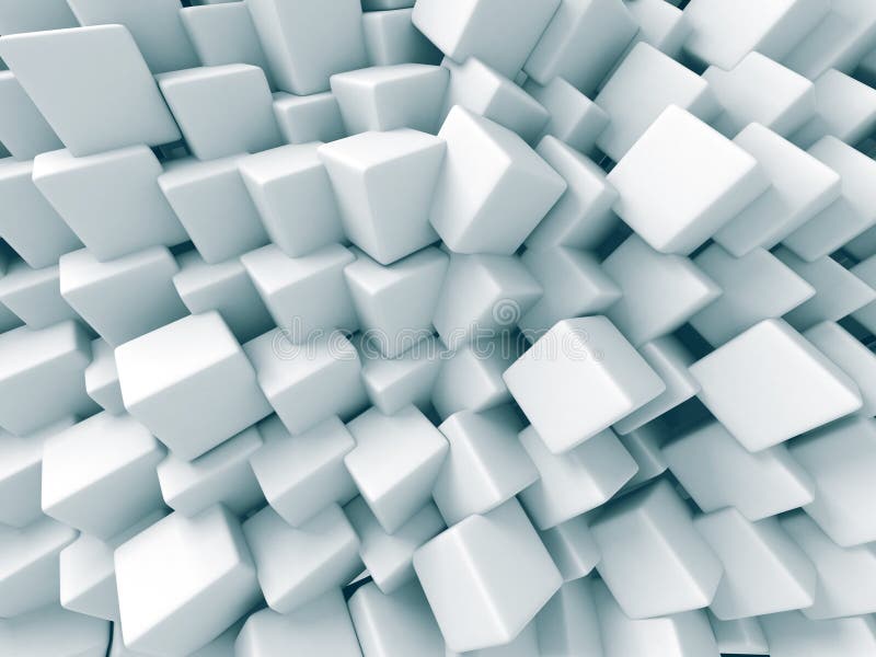 White Cubes Abstract Chaotic Background Stock Illustration ...