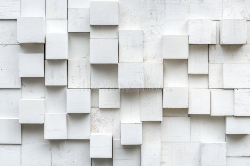 White Cubic Abstract Pattern on Solid Background. AI Generative Stock ...