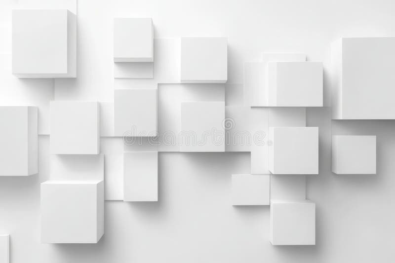 White Cubic Abstract Pattern on Solid Background. AI Generative Stock ...