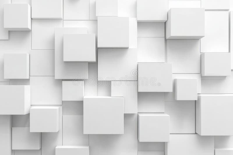 White Cubic Abstract Pattern on Solid Background. AI Generative Stock ...