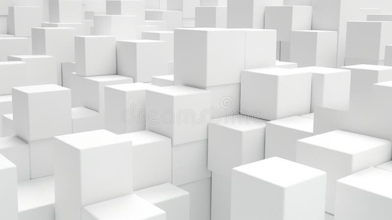 White Cubes Arranged in a Room, Perfect for Interior Design Concepts ...