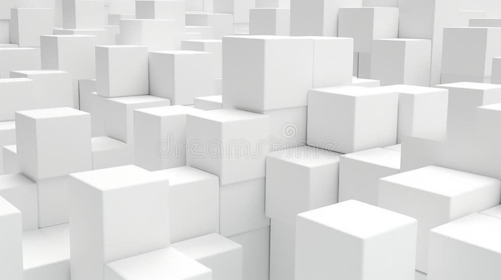 White Cubes Arranged in a Room, Perfect for Interior Design Concepts ...