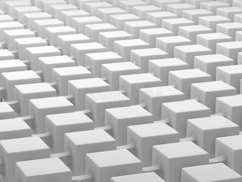 White Cubes Connected by Links. Connected Cubes Network Concept ...