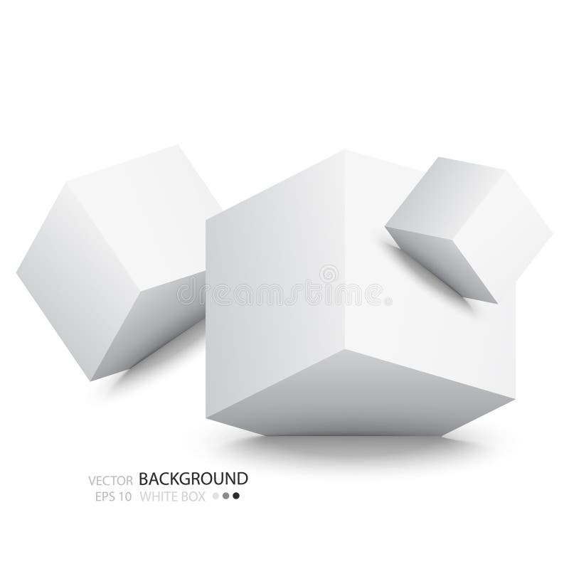 White Cubes Isolated on White Background. Stock Vector - Illustration ...